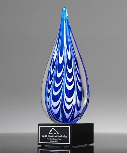 Azure Passion Glass Flame Trophy | Edco Awards