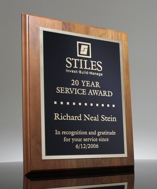 Genuine Walnut Award Plaque | Laser Engraved | Edco Awards