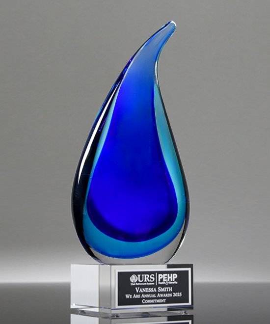 Art Glass Rain Drop Award GLSC34 | Edco Awards