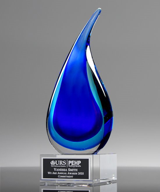 Art Glass Rain Drop Award GLSC34 | Edco Awards