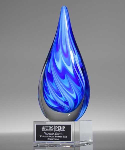 Royal Art Glass Flame Award - Clear Base | AG-2178 | Edco Awards