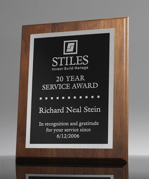 Genuine Walnut Award Plaque | Laser Engraved | Edco Awards