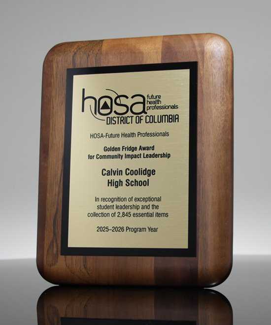 Walnut Elliptical Edge Plaque | Sublimated Plate | Edco Awards