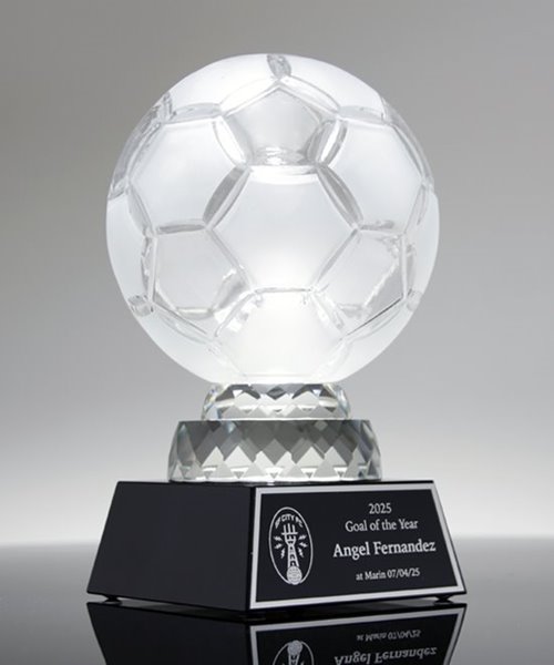Crystal Soccer Ball Trophy | CRY281, CRY282, CRY283CRY284 | Edco Awards