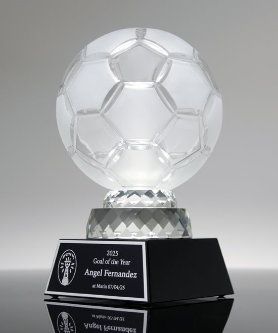 Crystal Soccer Ball Trophy | CRY281, CRY282, CRY283CRY284 | Edco Awards