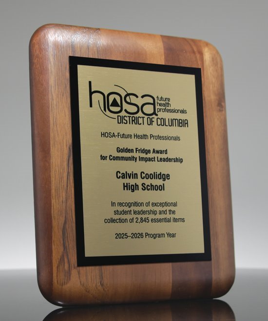 Walnut Elliptical Edge Plaque | Sublimated Plate | Edco Awards
