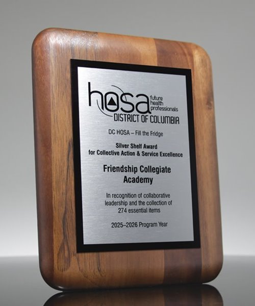Walnut Elliptical Edge Plaque | Sublimated Plate | Edco Awards
