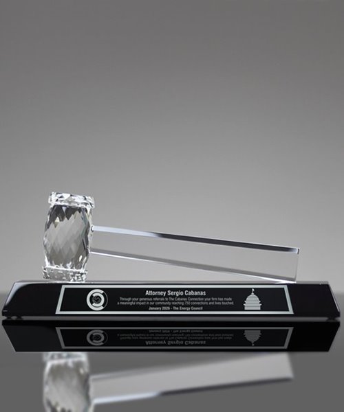 Crystal Gavel Award on Black Base | CRY047 | Edco Awards