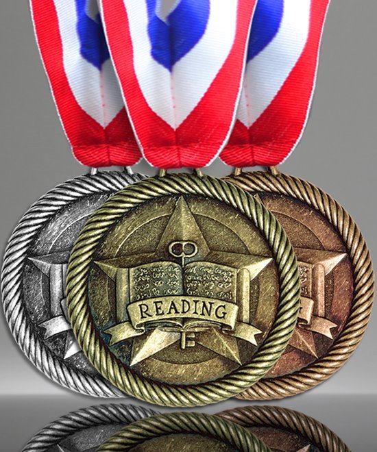 Reading Award Medals | Gold, Silver & Bronze | Edco Awards