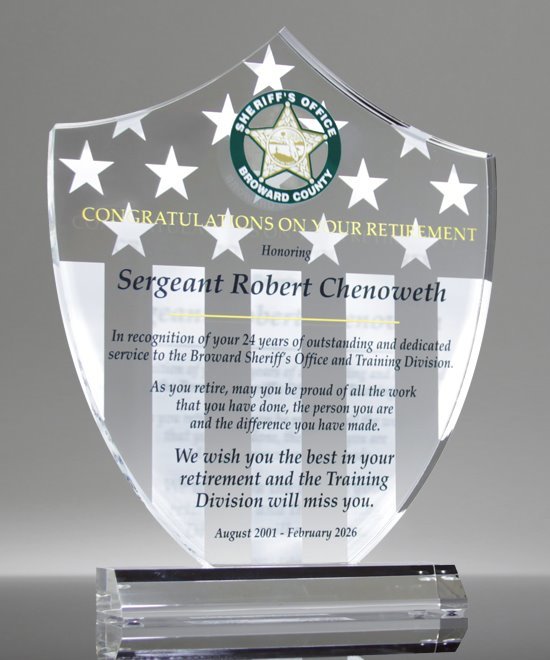 Service Excellence Acrylic Shield Award | Edco Awards