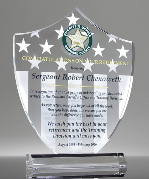 Service Excellence Acrylic Shield Award | Edco Awards