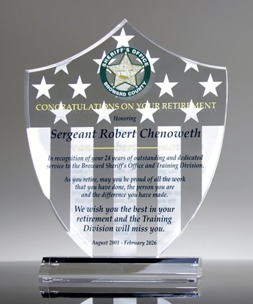 Service Excellence Acrylic Shield Award | Edco Awards