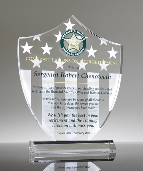 Service Excellence Acrylic Shield Award | Edco Awards