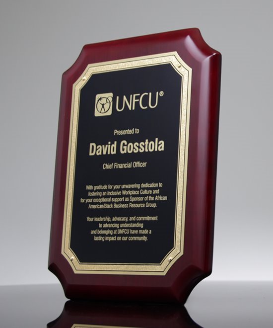 Notched Corner Rosewood Plaque | Edco Awards