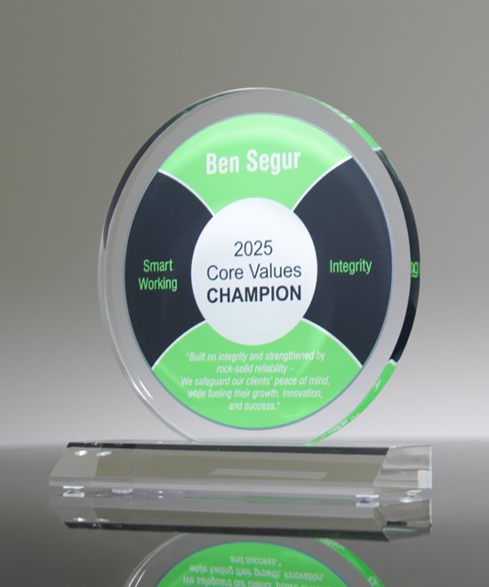 Clear Acrylic Circle Trophy | Full Color Award | Edco Awards