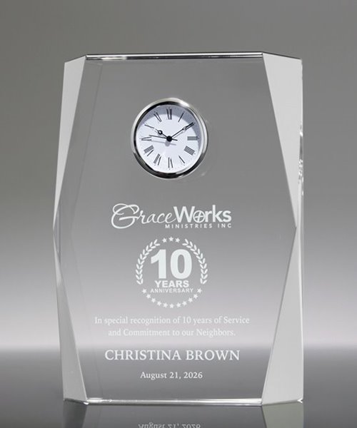 Faceted Crystal Clock Award | Edco Awards