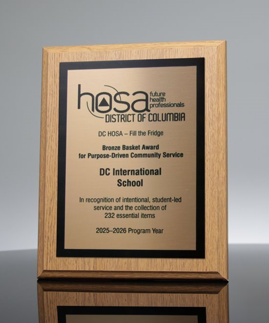 Upstate Oak Rose Gold Plaque | Engraved Award | Edco Awards
