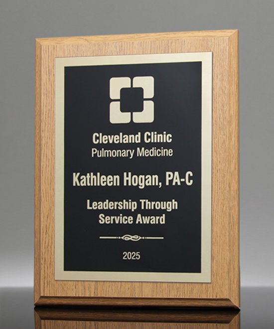 Upstate Oak Laser Engraved Gold Plaque | Edco Awards