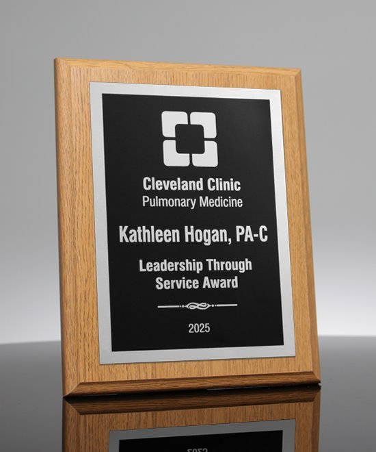 Upstate Oak Laser Engraved Silver Plaque | Edco Awards