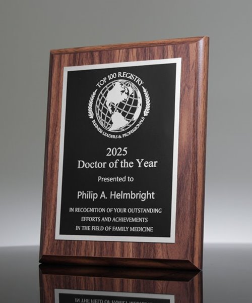 Traditional Walnut Finish Plaque | Laser Engraved | Edco Awards