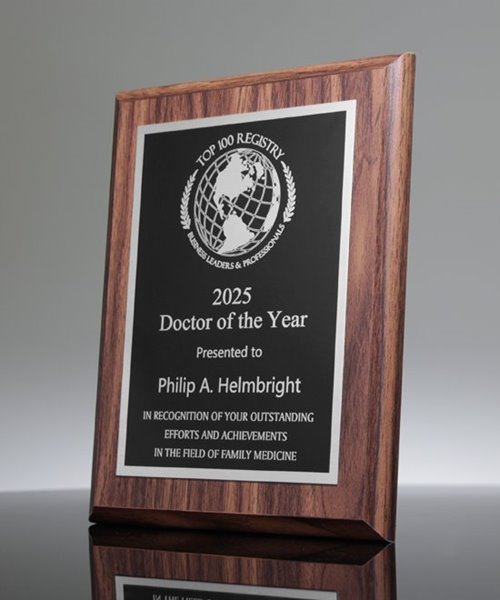 Traditional Walnut Finish Plaque | Laser Engraved | Edco Awards