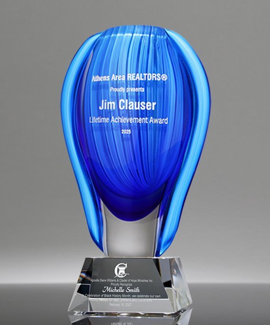 Elevated Azure Fontana Trophy Vase Award | Edco Awards
