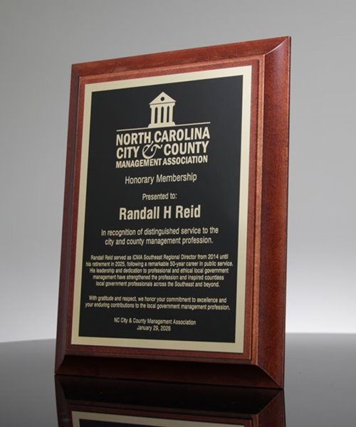 Raised-Panel Cherry Plaque | Laser Engraved | Edco Awards