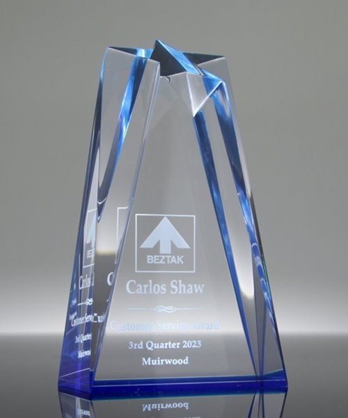 Acrylic Blue Star Tower Award | STW-AB | Edco Awards