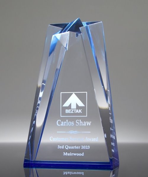 Acrylic Blue Star Tower Award | STW-AB | Edco Awards