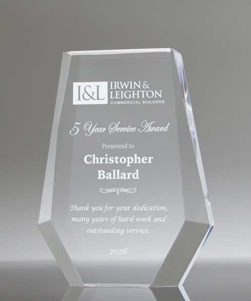 Faceted Shield Acrylic Award | Edco Awards