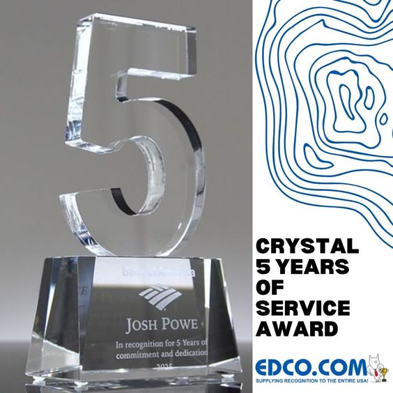 crystal 5 years of service award